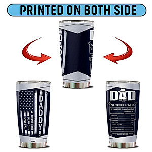 WONWIX Dad Tumbler Gifts for Daddy from Daughter Son Nutrition Facts 20oz Stainless Steel Insulated with Lid Thermos Coffee Cup Travel Drinking Mug Christmas Birthday Retirement Gift Fathers Day