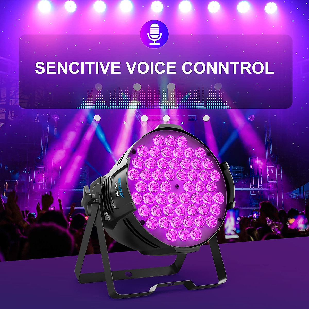 BETOPPER LED DJ Lights, 54x3W Stage Lights with Remote, RGB Par Lights, Sound Active Stage Lighting, Indoor Uplights DMX 512 Par Can, Wash Lights for Parties,School Events,Live Show,Concert(4 Packs)