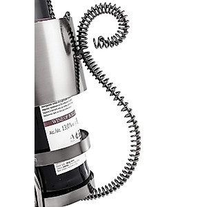 BRUBAKER Wine Bottle Holder 'Dog' - Table Top Metal Sculpture - with Greeting Card