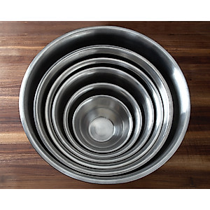 Fox Run Large Stainless Steel Mixing Bowl, 6.25-Quart, 11.75 x 5.5 inches, Metallic