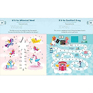 Kindergarten Activity Book Unicorns: 75 Games to Practice Early Reading, Writing, and Math Skills (School Skills Activity Books)