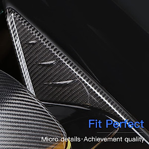 JSWAN Carbon Fiber A Pillar Rearview Mirror Panel Trim Cover for GR Supra A90 2019-2023 Side Window A-Pillar Triangle Cover (Bright Black)