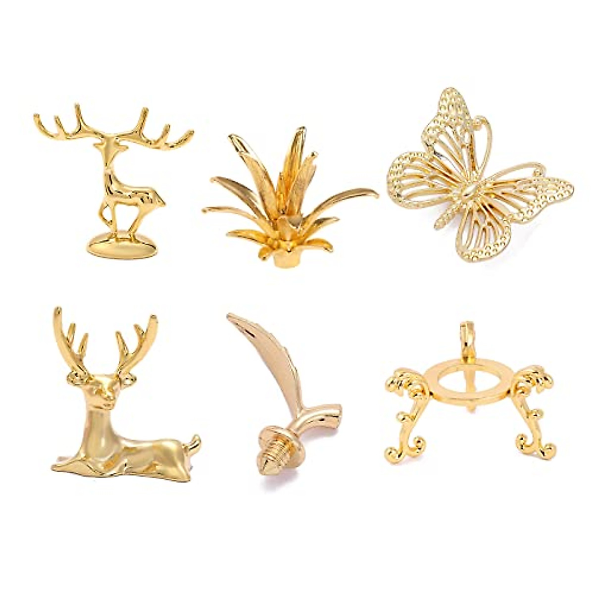 Nordic Style Metal Reindeer for Grass Figurine Statues DIY Ornaments for Home Tabletop Glass Jar Lid Dec Deer Statues in Home Decor