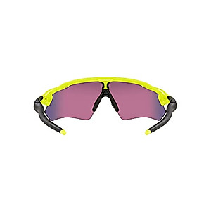 Oakley Men's OO9208 Radar Ev Path Rectangular Sunglasses, Neon Yellow/Prizm Road, 38 mm
