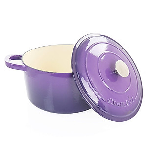 Unknown1 Artisan 2 Piece 5 Quart Enameled Cast Iron Dutch Oven with Lid in Lavender Purple, Medium