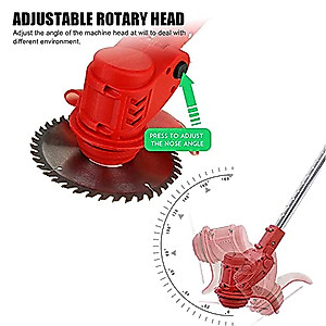 Guoguoba Strimmers Electric Cordless Battery Powered Best 36V Grass Trimmers Heavy Duty Metal Blade Lawn Edging Tools Brush Cutter Retractable Handle and Rotating Head Mower