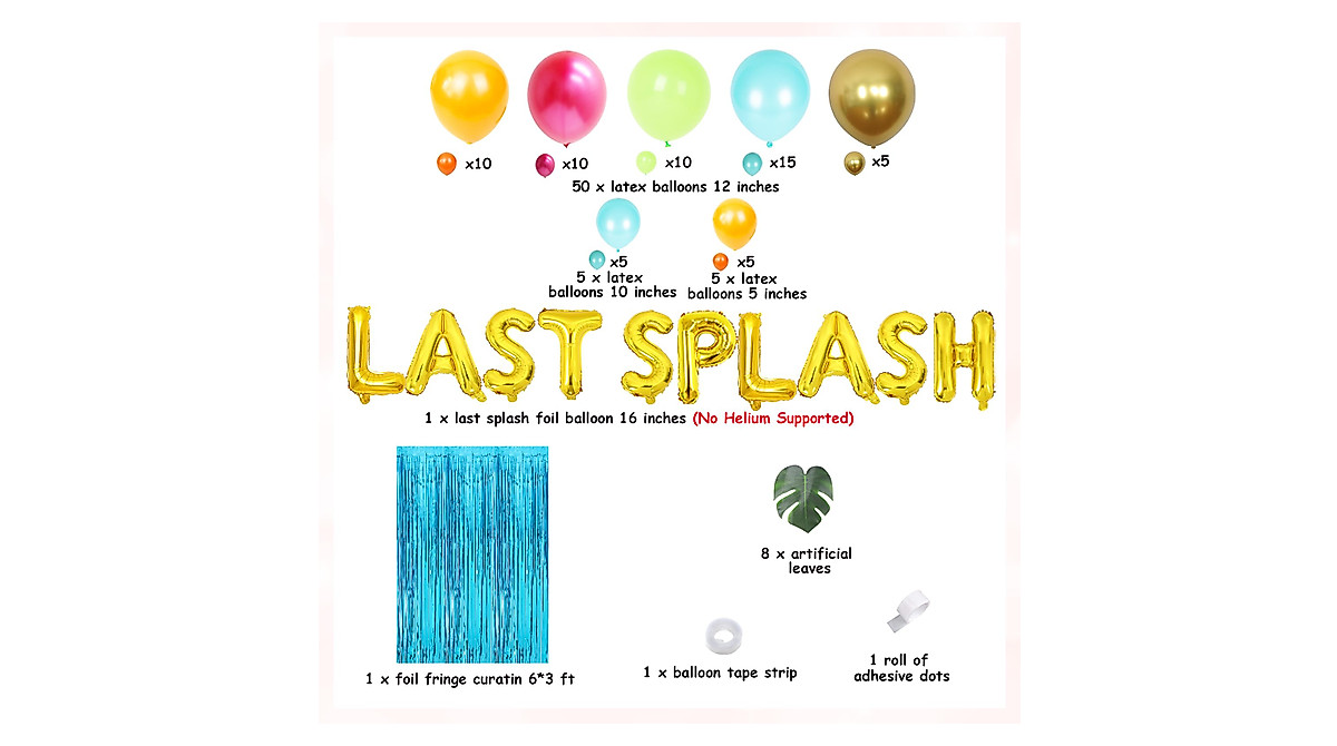 Last Splash Bachelorette Party Decorations & Balloon Arch