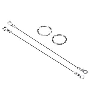 PATIKIL Stainless Steel Lanyard Cable 1.5mmx20cm, 6 Pack Eyelets Ended Security Wire Rope with 12 Pack Key Ring