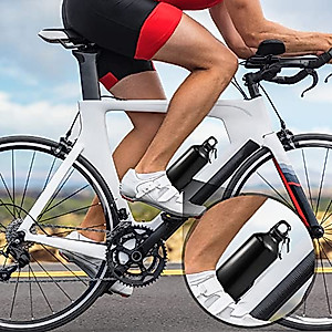 18 Pieces Aluminum Sport Water Bottles Bulk 24 oz Lightweight Water Bottles Reusable Leak Proof Water Bottles with Hook and Twist Cap for Bike, Camping, Climbing, Travelling, Indoor, Outdoor (Black)