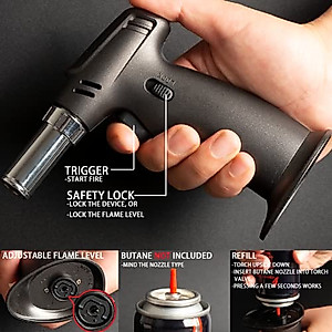 VOLCAROCK Wooden Cocktail Smoker, Home Bartender Kit with Carry Case, Torch Included, Wood Chip Infuser Smoker, Ideal Father's Day Gift, Luxury Bar Set for Old Fashioned, Whiskey, Manhattan and More