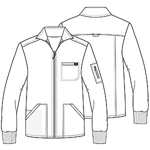 Cherokee Men Warm up Scrub Jacket with Zip Front WW320, L, Black