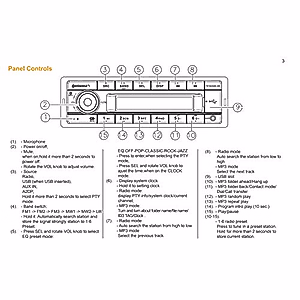 VDO Continental TR7412UB-OR European Style 12v Radio Orange Display Bluetooth