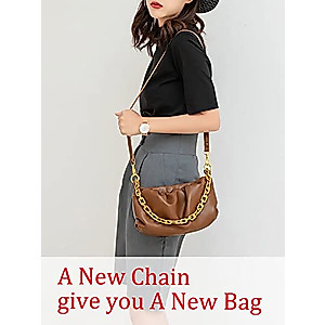 TOURDREAM Gold Heavy Chunky Bag Chain Metal Purse Handle Handbag Shoulder Strap Replacement Dumpling Cloud Pouch Chain (15.7 Inches, K-Gold)