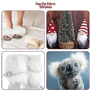 WLLHYF Faux Fur Squares Fabric, 8 Inches Area Rugs Shaggy Fur Fabric Cuts Fluffy Fur Square Patches Plush Rug Chair Cover Seat Cushion Pad for DIY Crafts Christmas Gnomes Decors (white-20x20cm)
