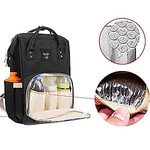 Arolly Multi-Function Waterproof Diaper Bag Travel Backpack Nappy Tote Bags for Baby Care, Large Capacity, Stylish and Durable (Black)