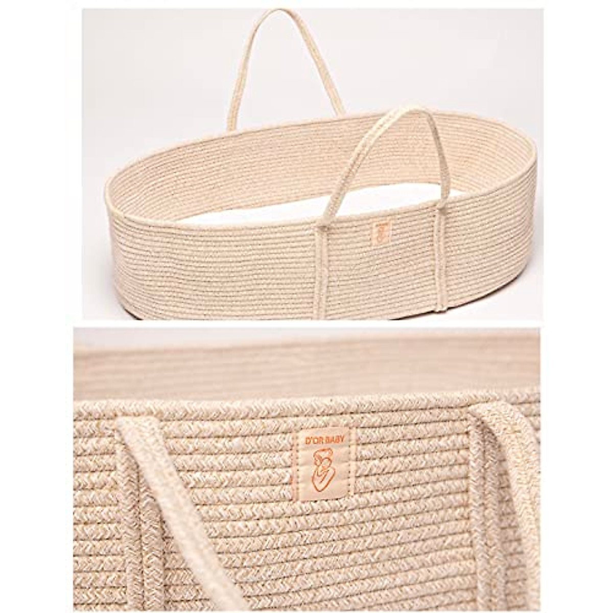 Trendy Baby Changing Basket- Moses Basket Set Of 4 Pieces, Waterproof Pad Cover, Caddy Diaper Organizer,Cotton Blanket - Boho Basket - Nursery Decor - Bassinet Changing Table Topper, Baby lounger