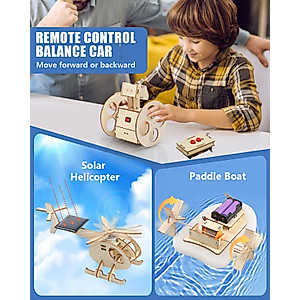 Poraxy STEM Kits for Kids Ages 8-10-12, 6 Set Model Car Kits, 3D Wooden Puzzles, Educational Science Experiment Projects Crafts Kits, Building Toys, Gifts for Boys and Girls 8 9 10 11 12 13 Year Old