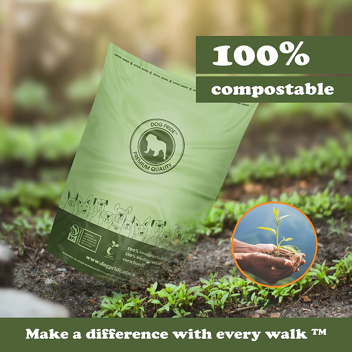 240-Pack Unscented Dog Poop Bags,Certified Compostable Dog Poop Bags, Biodegradable poop bags,Pet Accessories,Dog Waste Bags for Housebreaking!Bag Refills for Dogs,Puppy supplies,Cat Litter Bags