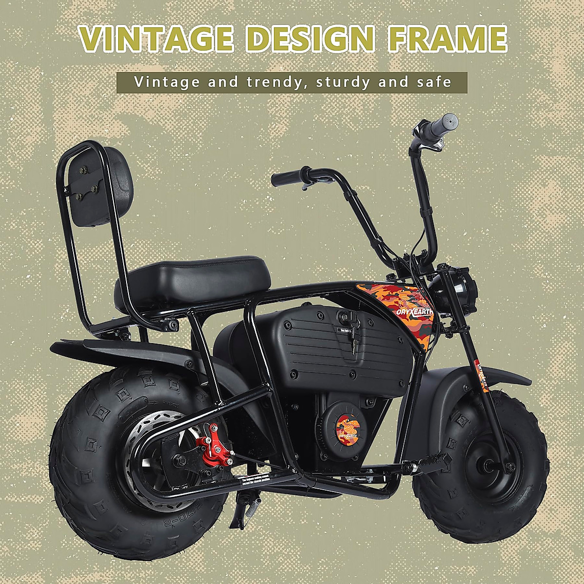 Oryxearth Electric Mini Dirt Bike 1000W 36V Battery Motor 15.5MPH/22 MPH 2 Speeds Electric Motorcycle for Kids Over 13 with 2 Hanging Bags, Up to 18LBS