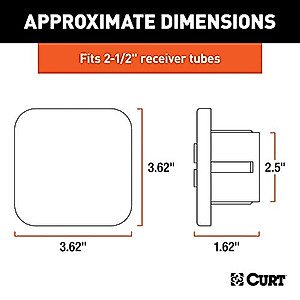 CURT 22278 Rubber Trailer Hitch Cover, Fits 2-1/2-Inch Receiver