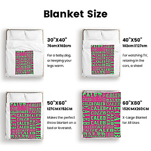 Custom Blanket with Text Personalized Blanket Personalized Customized Blanket Personalized Blankets for Adults,Kids (Pink &Green, 30x40)