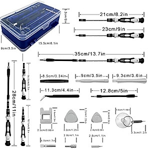 Blue 115 piece precision screwdriver set, used for repairing doorbells, laptops, switches, PS4, Xbox, Macbook, iPhone, watches, glasses, etc