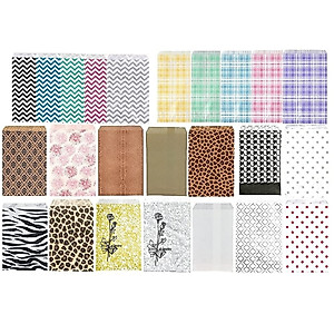 200 pcs Damask Paper Gift Bags Shopping Sales Tote Bags Brown with Black Damask Design (8 1/2" x 11") by 888 Display USA