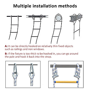 QWEASDF Fire Escape Ladder, Flame Resistant Safety Rope Ladder, Emergency Fire Ladder, with Buckle, Fast to Deploy in Fire, Reusable, Sturdy and Strong, for Home, Office, Outdoor,5m/16.4ft
