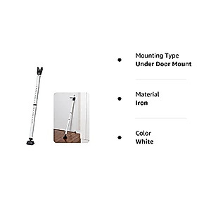 HonesaLoc 2-in-1 Door Security Bar & Sliding Patio Door Stopper Security Jammer Bar Child Proof Adjustable Constructed of High Grade Iron Window Doors Security Bars, White