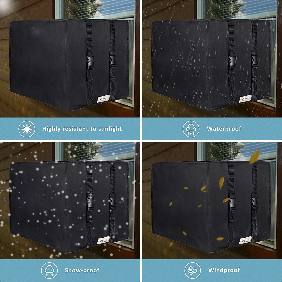 UNUN Window Air Conditioner Cover Outdoor ,AC Unit Covers for Outside Fits up tp 27.5W x 19H x 25D inches