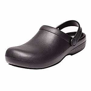 Oil Water Resistant Nursing Chef Shoes Kitchen Garden Bathroom Non-Slip Safety Working Shoes for Men and Women (7.5 Men / 8.5 Women / 9.84″, 40 Black)