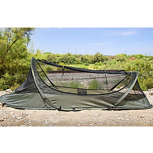Bivy Tent Sleeping Net System for Outdoors, Camping, Home and Mesh Protection (OD Green)