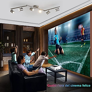 Portable Native Short Throw 1080P Projector, 8000L Full HD Mini LED Home Hheater Bedroom Projector, Outdoor Movie Projector Support 4K Display,Compatible with TV Stick,HDMI,VGA,TF,AV USB