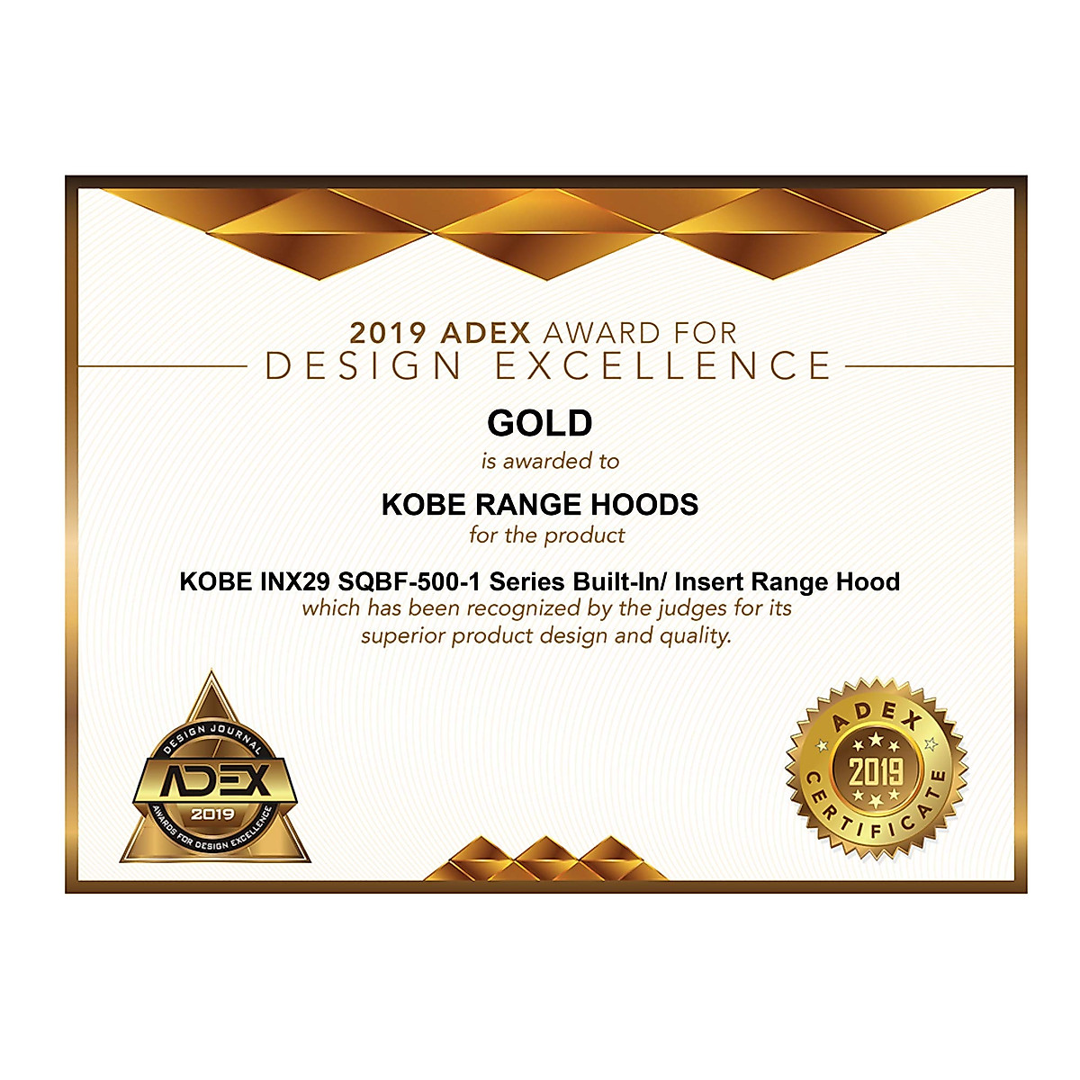 KOBE Range Hoods INX2936SQBF-500-1 Built-In/Insert Range Hood, 36", Stainless Steel