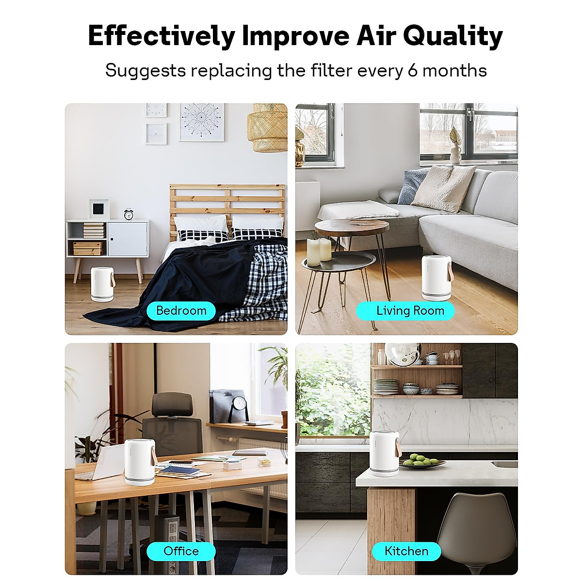 Leemone H13 True Air Mini Filter Replacements Compatible with Molekule Air Mini & Air Mini + Air Purifiers, 3-in-1 High-Efficiency True HEPA Replacement Filter, 2 Pack