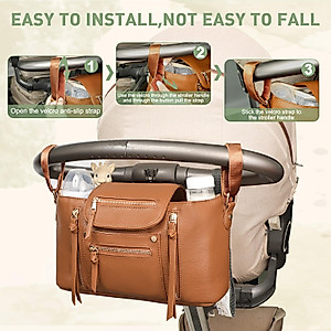 miss fong Diaper Bag Backpack, Baby Bag,Leather Diaper Bag Tote, Diaper Tote Bag Backpack with Changing Pad,with Stroller Organizer