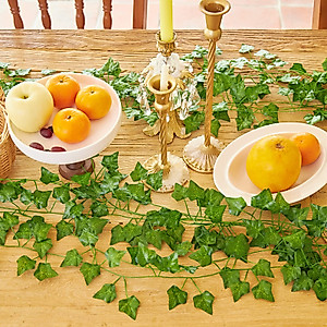 TOTOGA 12 Strands Artificial Ivy Leaf Fake Plants Vine Hanging Garland for Wall Home Wedding Decor