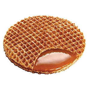 Daelmans Stroopwafel Caramel - The Original Stroopwafels, Toasted Dutch Waffle Cookies w/a Creamy & Buttery Filling, Made In Holland, Individually Wrapped - Caramel Cookie Waffles, 24 Count