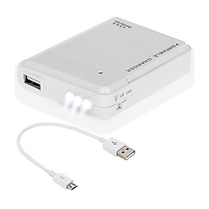 Success4Sport Portable AA Battery Travel Charger for Motorola Moto E5 Cruise and Emergency Re-Charger with LED Light! (Takes 4 AA Batteries) [White]
