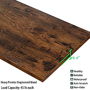 Luckyeestar 5 Tier Tall Bookshelf, Bookcase Shelf Storage Organizer, Modern Book Shelf for Bedroom, Living Room and Home Office, Wood & Metal (Rustic Brown)