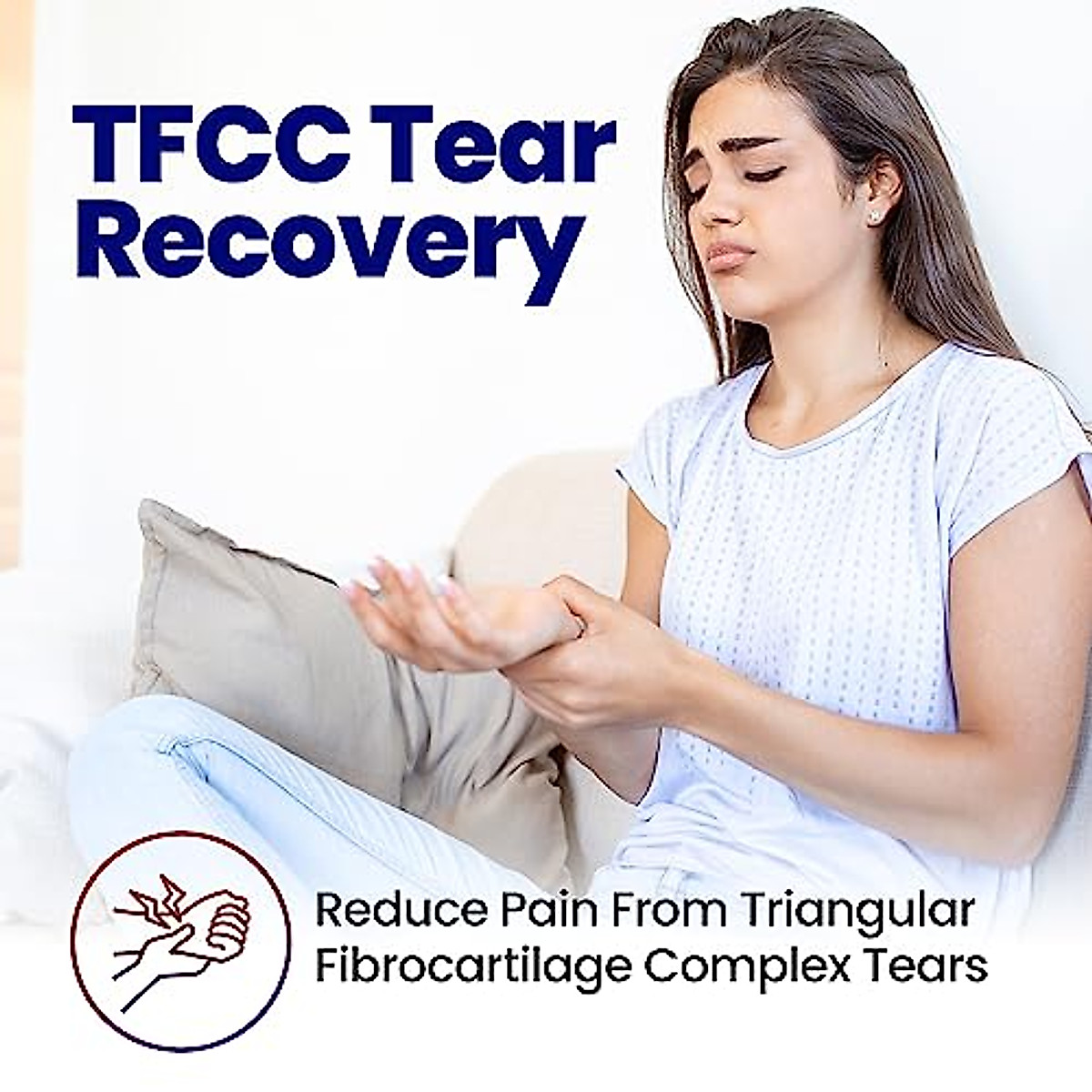 Wrist Wrap Compression Wrist Brace For TFCC Tears | Carpal Tunnel Pain & Tendonitis Relief | Padded Hole For Ulnar | Wrist Support For Working Out | Wrist Wraps for Men Women | Fits Both Wrists (MED)