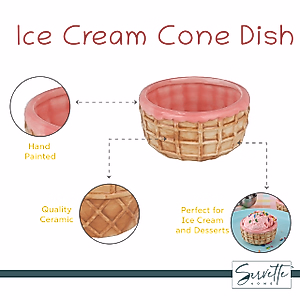 Pink Ice Cream Sundae Dessert Bowl 6oz - Set of 2