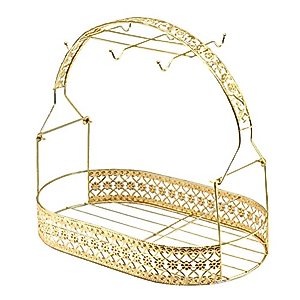 Operitacx Coffee Mug Holder with Saucer Organizer Cup Drying Rack 6 Cup Hooks Drainer Organizer Mug Tree Drinking Glass Holder Stand Mug Drainer Tray for Cups Mugs Cup Stand