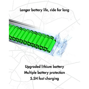 OKAI EA10 Electric Scooter with Seat, Up to 25-34 Miles Range & 15.5MPH, Modern Moped Scooter Bike with 10inch Vacuum Tires (EA10 Pro, Green)