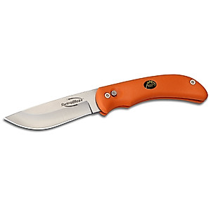 Outdoor Edge Swingblaze Double Blade Hunting Knife with Rotating Skinning & Gutting Blades, Nylon Sheath, (Blaze Orange, SZ-20NC)