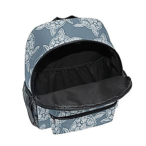 Sletend Toddler Backpack Retro Sea Turtles Waterproof With Name Tag Mini Backpack Boys/Girls Cute Small Backpack Kindergarten Pre School Bags (S)
