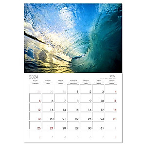 Surfen - from Inside the Barrel (Monthly Wall Calendar 2024 11.7" x 16.5" (open)), CALVENDO 14 Month Calendar