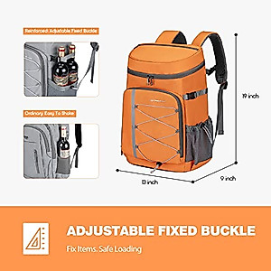 Maelstrom Cooler Backpack,35 Can Backpack Cooler Leakproof,Insulated Soft Cooler Bag,Beach Cooler Camping Cooler,Ice Chest Backpack,Travel Cooler for Grocery Shopping,Kayaking,Fishing,Hiking,Orange