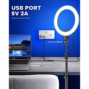 Kaiess 10.2" Selfie Ring Light with 65" Adjustable Tripod Stand & Phone Holder for Live Stream/Makeup, Upgraded Dimmable LED Ringlight for Tiktok/YouTube/Zoom Meeting/Photography