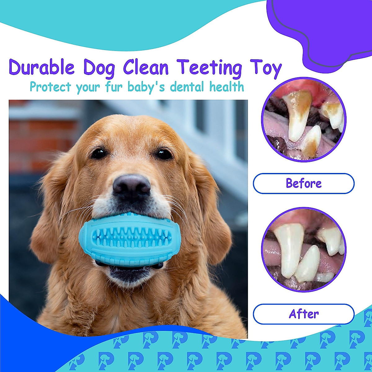 PETSPLICITY Dog Chew Toy for Aggressive Chewers Durable, Safe, and Interactive Treat Dispensing Ball Toy - Tough, Long-Lasting Rubber Chew Toys for Large and Medium Breeds - Teeth Cleaning, Non-Toxic